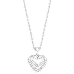 Amor Damen Kette mit Anh&auml;nger &raquo;Herzen&laquo; mit Zirkonia (synth.) bunt Silber 925 (Sterlingsilber), L: 42