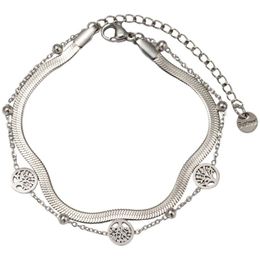Firetti Damen Edelstahlarmband &raquo;Schmuck Geschenk Edelstahl Armschmuck Armkette Baum des Lebens&laquo; Made in Germany silber 22cm, Edelstahl