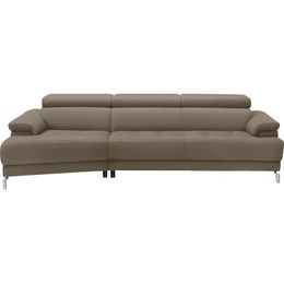 Egoitaliano Ecksofa &raquo;Soul, extravagantes Designsofa, Megasofa, super bequem, tolle Details&laquo; mit Trapez-Abschlu&szlig;element, inkl verstellbarer Kopfteile grau Leder &raquo;