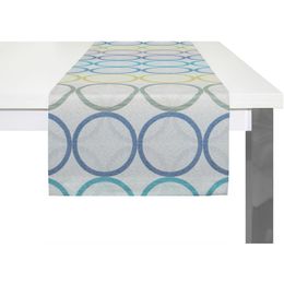 WIRTH Tischl&auml;ufer &raquo;ZIRBELLO&laquo; blau Baumwolle, Polyester B/L: 40cm x 150cm, eckig