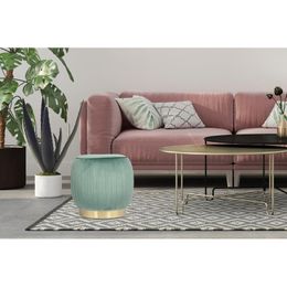 Kayoom Sitzhocker &raquo;Hocker Lilje, Edler Touch durch goldenen Sockel,Hochwertiger Samtbezug&laquo; 1 Stk. tlg. samtweich, gesteppte Ziernaht, Edelstahlsockel, 
