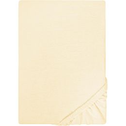 Biberna Spannbettlaken &raquo;Leila&laquo; Bettlaken aus 100% Baumwolle, f&uuml;r Matratzenh&ouml;hen bis 22 cm gelb Jersey, Obermaterial: 100% Baumwolle B/L: 200cm, 1 Stk., Jersey