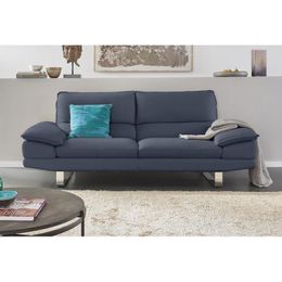 Calia italia 3-Sitzer &raquo;Dave, Sitzkomfort der Extraklasse, tolle Details&laquo; Designsofa auf Kufenfu&szlig;, in zwei Lederqualit&auml;ten blau Leder SORRRENTO - 100% 