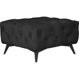 Home Affaire Polsterhocker &raquo;Glynis&laquo; aufw&auml;ndige Knopfheftung, moderne Chesterfield Optik, Fu&szlig;farbe w&auml;hlbar grau Struktur (100% Polyester);Samtoptik (