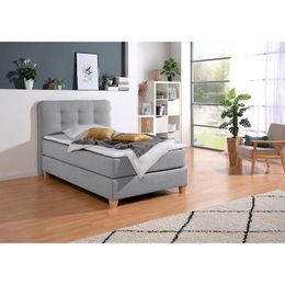Home Affaire Boxspringbett inklusive Komfortschaum-Topper grau Liegefl&auml;che B/L: 120cm x 200cm, Gewicht bis: 100 kg H3, 7-Zonen-Kaltschaummatratze