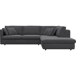 FLEXLUX Ecksofa &raquo;Lovane, elegant und zeitlos, bequem, L-Form&laquo; Weich & anschmiegsam, gro&szlig;e Sitztiefe auf Kaltschaum, Dekokissen inkl. grau 100% 