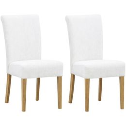 Home Affaire 4-Fu&szlig;stuhl &raquo;Queen Polsterstuhl&laquo; () 2 Stk.verschiedene Bez&uuml;ge, Gestell Massivholz wei&szlig; Massivholz, Spanplatte B/H/T: 47cm x 93cm x 64cm, 2