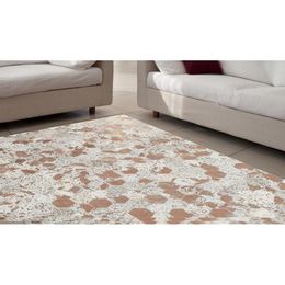 Kayoom Teppich &raquo;Spark 210&laquo; rechteckig 8 mm H&ouml;he 100% Leder, Unikat, fusselarm, Allergiker & Fu&szlig;bodenheizung geeignet wei&szlig; Rindsleder B : 80cm 1 Stk., 8mm, L: