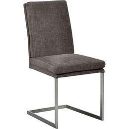 K+w Komfort & Wohnen K+W Komfort & Wohnen Esszimmerstuhl &raquo;Freischwinger, Lederstuhl&laquo; () stabiles Hochkantrohr, Untergestell in Edelstahloptik oder schwarz grau B/H/T: 47cm