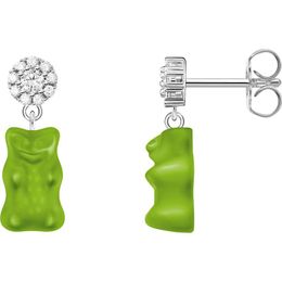 Thomas Sabo Damen Thomas Sabo Paar Ohrstecker &raquo;Thomas Sabo x HARIBO: Ohrstecker mit Goldb&auml;r&laquo; mit Kristallglas, Zirkonia (synth.) gr&uuml;n Silber 925 (