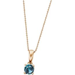 Firetti Damen Kette mit Anh&auml;nger &raquo;Schmuck Geschenk Gold 375 Gold 585 Halsschmuck Halskette Solit&auml;r&laquo; mit unterschiedlichen Edelsteinen blau Ros&eacute;gold 