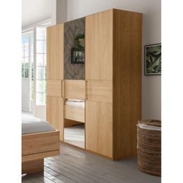 Wiemann Kleiderschrank &raquo;Kiruna&laquo; mit Kristallspiegel braun Holz teilmassiv, Kristallglas B/H/T: 148,4cm x 197cm x 58cm