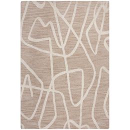 FLAIR RUGS Teppich &raquo;Micah&laquo; rechteckig 12 mm H&ouml;he Hoch-niedriger Flor in Wolle-Optik beige Kunstfaser B : 120cm 1 Stk., 12mm, L: 170cm