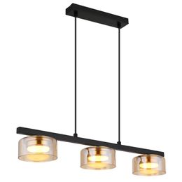 Globo LIGHTING H&auml;ngeleuchte &raquo;HIGGINS&laquo; GX53 1 Stk. Extra-Warmwei&szlig; H&auml;ngelampe Esszimmer-Leuchte Esstischleuchte Wohnzimmer schwarz H: 110cm, 1 Stk.