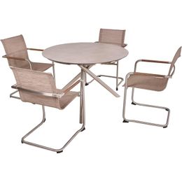 Garden Pleasure Garten-Essgruppe &raquo;SIENNA&laquo; 5 Stk. tlg. grau Edelstahl Einheitsgr&ouml;&szlig;e