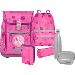 McNeill Damen McNeill Schulranzen &raquo;Tenero, Pinky&laquo; reflektierende Streifen auf den Schultergurten;retroreflektierende Fl&auml;chen inkl. Federm&auml;ppchen, 