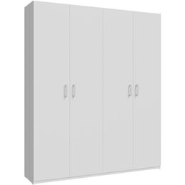 FORTE Kleiderschrank B/H/T 177,5/210,5/42 cm, stehende Montage wei&szlig; FSC -zertifizierter Holzwerkstoff Wei&szlig;, B/H/T: 177,5cm x 210,5cm x 42cm, T&uuml;ren: 4 