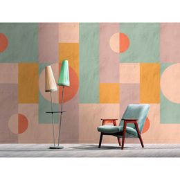Livingwalls living walls Vliestapete &raquo;Geometrische Retro-Tapete Moderne Mustertapete&laquo; matt glatt bunt Vlies B/L: 2,7m x 4m, Rollen: 1