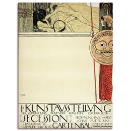 Artland Leinwandbild &raquo;Plakat f&uuml;r die Ausstellung der I. Secession (Vor d&laquo; Ausstellungsplakate 1 Stk. tlg. auf Holzrahmen gespannt braun Leinwand B/H/T: 30cm x