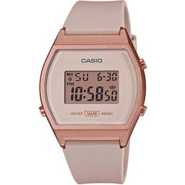 Casio Timeless Collection Damen CASIO TIMELESS COLLECTION Chronograph Quarzuhr, Armbanduhr, Damenuhr, Digitaluhr,Resinarmband, Stoppfunktion rosa 