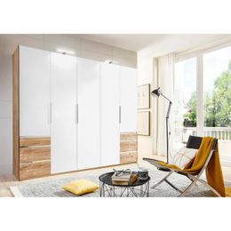 wimex Kleiderschrank &raquo;Level by fresh to go&laquo; mit Schubladen wei&szlig; B/H/T: 250cm x 216cm x 58cm, T&uuml;ren: 5 Stk.