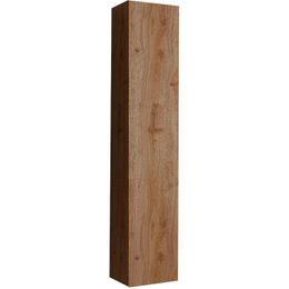 Welltime H&auml;ngeschrank &raquo;Hamburg&laquo; Badschrank mit 1 T&uuml;r, H&ouml;he 138 cm, Breite 25 cm braun FSC -zertifizierter Holzwerkstoff Eiche Cadiz, B/H/T: 25cm x 