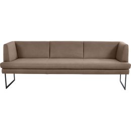 K+w Komfort & Wohnen K+W Komfort & Wohnen Polsterbank &raquo;Cube&laquo; Hammerkissenoptik, 2 Breiten, Metallkufe schwarz braun B/H/T: 229cm x 82cm x 67cm, Leder CLOUD