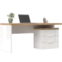 Home Affaire Schreibtisch &raquo;Easy, Computertisch &ndash; 38 mm Platte, perfekt f&uuml;rs B&uuml;ro & Homeoffice&laquo; Breite 160 cm, mit 3 Schubk&auml;sten, Selbsteinzug mit 