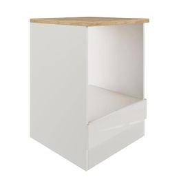 Flex-Well Herdumbauschrank &raquo;Lund&laquo; (B x H x T) 60 x 85 x 60 cm, mit Nische f&uuml;r Standard-Einbauherd grau Holzwerkstoff Rauchgrau, B/H/T: 60cm x 85cm x 60cm
