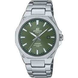 CASIO EDIFICE Herren CASIO EDIFICE Quarzuhr Armbanduhr,Herrenuhr,bis 10bar wasserdicht,Saphirglas,Edelstahlarmband silber Einheitsgr&ouml;&szlig;e