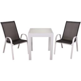 Garden Pleasure Garten-Essgruppe &raquo;LOLA/RIONA&laquo; Set, 3 tlg. einfache Montage schwarz-wei&szlig; Aluminium, Kunststoff, Stahl B/H/T: 165cm x 94cm x 230cm