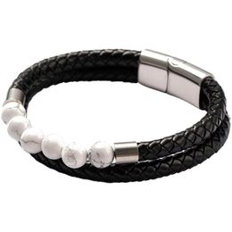 Firetti Armband &raquo;Schmuck Geschenk Armschmuck Armkette Edelstein Perlen, Onesize&laquo; Made in Germany - mit Howlith oder T&uuml;rkis (beh.) schwarz-wei&szlig; 19cm, 