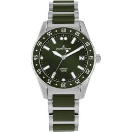 Jacques Lemans Herren Keramikuhr &raquo;Liverpool&laquo; Quarzuhr, Armbanduhr, Herrenuhr, bis 10 bar wasserdicht, analog, Datum silber Einheitsgr&ouml;&szlig;e