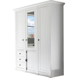 Home Affaire Kleiderschrank &raquo;California Landhaus W&auml;scheschrank mit Spiegel, 147 oder 236cm breit&laquo; INKLUSIVE komplette Innenausstattung, mit 