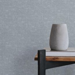 WOW Vliestapete &raquo;LINEN SHIMMER&laquo; uni Design Tapeten gr&uuml;n Vlies B/L: 0,52m x 10m, Rollen: 1