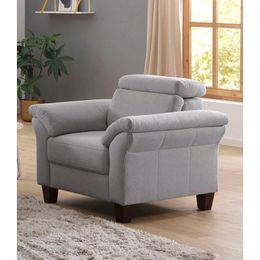 OTTO home Sessel &raquo;Arngast&laquo; Inclusive Kopfteilverstellung und Federkern grau Luxus-Microfaser (100% Polyester);Luxus-Microfaser Lederoptik (100% 