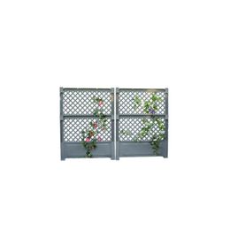 KHW Spalier 2er-Set mit Erdspie&szlig;en, BxTxH: 100x6x140 cm grau Kunststoff B/H/T: 200cm x 140cm x 6cm