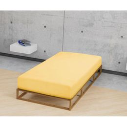 Biberna Spannbettlaken &raquo;Biber in Gr. 90x200, 140x200 oder 180x200 cm&laquo; aus Baumwolle, f&uuml;r Matratzen bis 22 cm H&ouml;he, Winter, Bettlaken gelb Biber, Obermaterial: