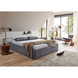Westfalia Schlafkomfort Polsterbett &raquo;Texel&laquo; Standardh&ouml;he mit Zierkissen, Bettkasten bei Ausf&uuml;hrung mit Matratze grau Bezug Bett: Veloursstoff 100% Polyester oder Microfaser (