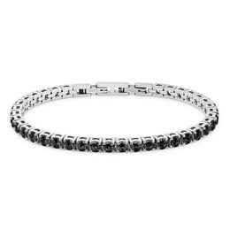 Bruno Banani Damen Tennisarmband &raquo;Schmuck Geschenk Edelstahlarmband&laquo; mit Zirkonia (synth.) schwarz 19cm, Edelstahl