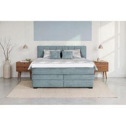 Die PlanBar Boxspringbett &raquo;OC-ON21088&laquo; inkl. Matratzen u. Bonellfederkern Unterbau, Stauraum, 160/180x200cm 88% Polyester, 12% Polyamid Polyester, 