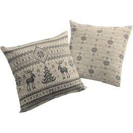 WIRTH Dekokissen &raquo;Romo&laquo; Kissenh&uuml;lle ohne F&uuml;llung, 2 St&uuml;ck gold Baumwolle, Polyester B/L: 40cm x 40cm, 2 Stk.