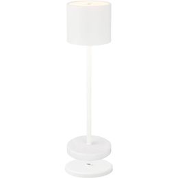 B.K.LICHT Au&szlig;en-Tischleuchte &raquo;BK_TL1607 Akku Tischlampe mit Ladestation, 3-Stufen Touchdimmer, IP44&laquo; LED-Modul 1 Stk. Extra-Warmwei&szlig; 3.000 K, 230 Lm, 2,5W, Akku