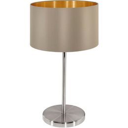 Eglo Tischleuchte &raquo;Maserlo Tischlampe, Nachttischlampe, silber und gold, E27, Lampe&laquo; E27 1 Stk. Textil Tischleuchte, Nachttischlampe E27, inkl. 