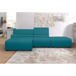 Egoitaliano Ecksofa &raquo;Babouche, Designsofa mit au&szlig;ergew&ouml;hnlichem Sitzkomfort zum Wohlf&uuml;hlen&laquo; blau Leder CAREZZA (echtes Rindsleder) ist ein Naturleder, dass die 