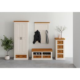 OTTO home Garderobenschrank &raquo;Selma&laquo; wei&szlig; Massivholz wei&szlig;, B/H/T: 70cm x 185cm x 40cm, Schubladen: 1 Stk. T&uuml;ren: 2 Stk.