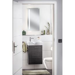 Fackelmann Waschbeckenunterschrank &raquo;SBC&laquo; Badm&ouml;bel f&uuml;r G&auml;ste-WC, Breite ca. 45 cm beige Dark-Oak/Dunkelbraun, B/H/T: 44cm x 60cm x 24,3cm, T&uuml;ren: 1 Stk