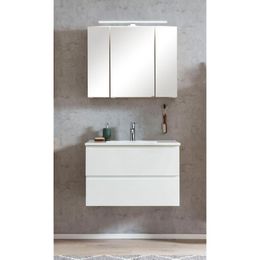 Welltime Badm&ouml;bel-Set &raquo;S&ouml;lden&laquo; 2 Stk. tlg. wei&szlig; MDF B/H/T: 80cmcm x 200cmcm x 47cmcm