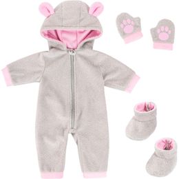BAYER Puppenkleidung &raquo;Pl&uuml;schoverall 38-42&laquo; grau Einheitsgr&ouml;&szlig;e Puppenkleidung