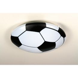 Niermann Deckenleuchte &raquo;Fu&szlig;ball, Kinderlampe&laquo; E27 1 Stk. Aus bruchfestem Kunststoff, Kinderzimmer schwarz-wei&szlig; 1, H: 9cm, 1 Stk.